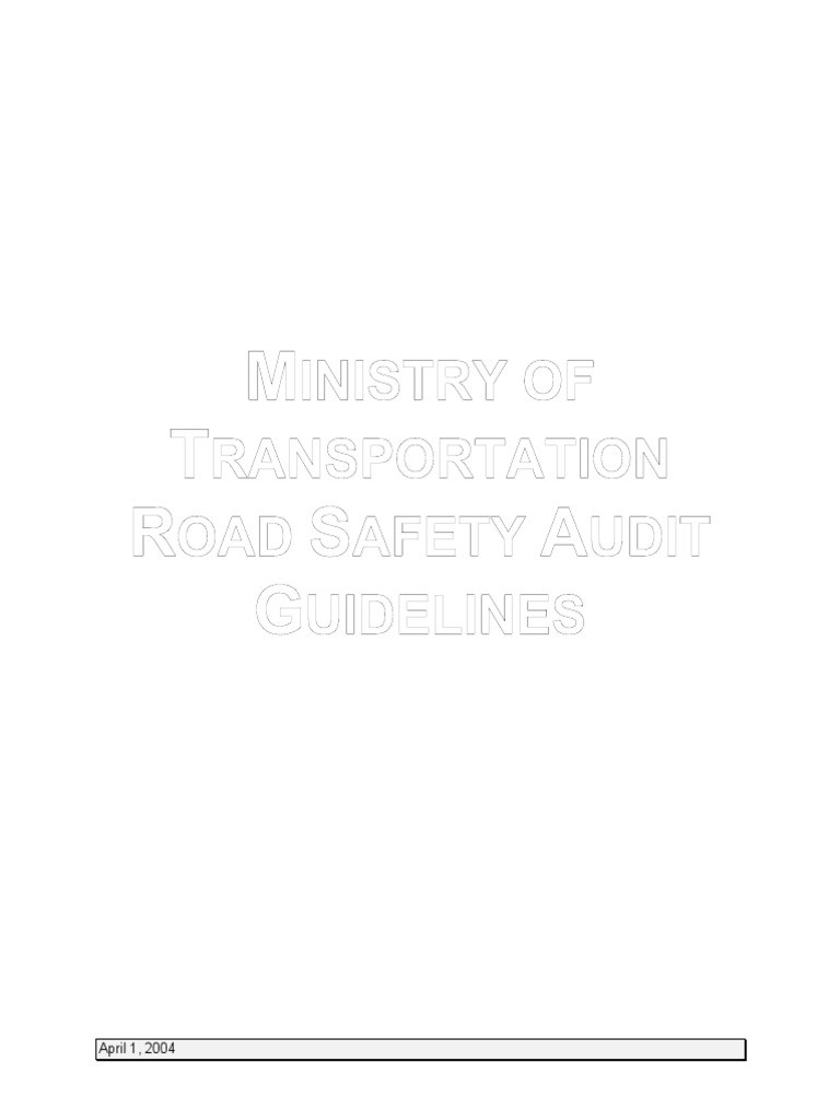 B.C. Transportation Ministry Guidelines On Road Safety Audits | PDF ...