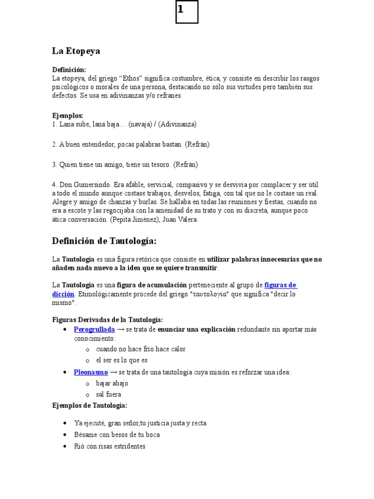 La Etopeya | Filología | Lingüística