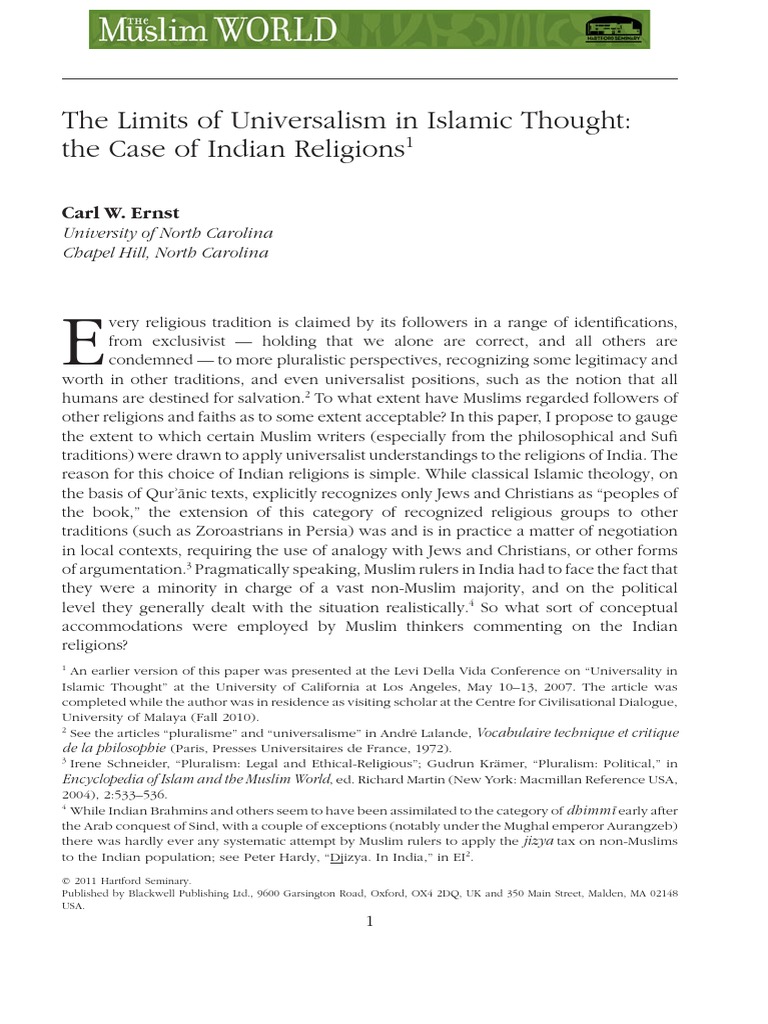 Ernst The Limits of Universalism in Islamic TH PDF | PDF | Yoga | Sufism