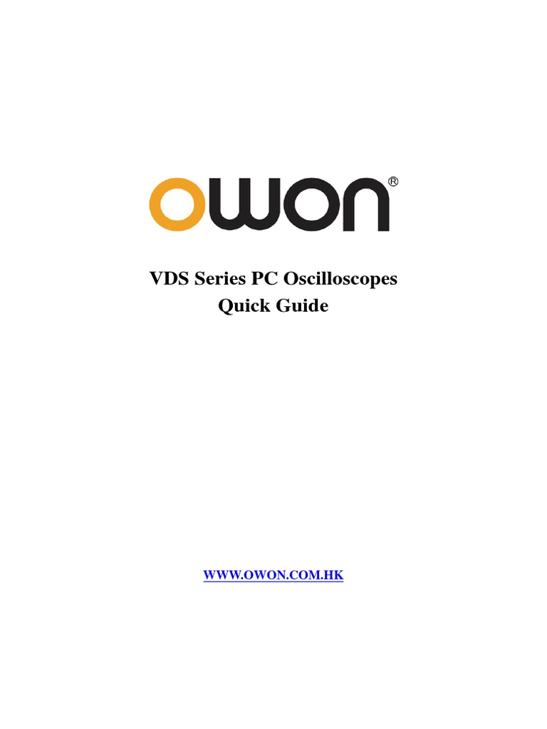 VDS Series Oscilloscopes QUICK - GUIDE - V1.2.3 | PDF | Alternating Current | Usb