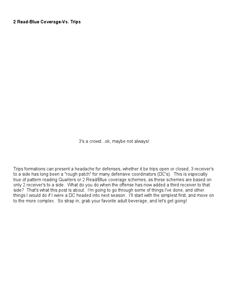 2 Read-Blue Coverage-Vs. Trips | PDF | American Football | Gridiron ...