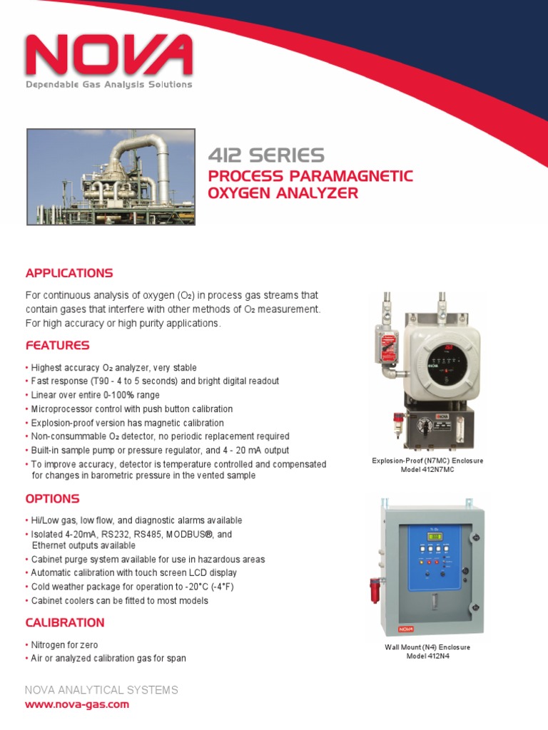 412 Process O2 by Paramagnetic Analyzer | PDF | Gases | Calibration