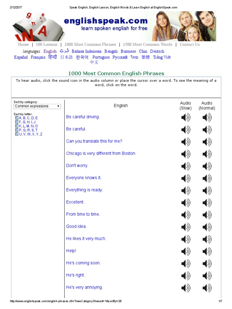1000 Most Common English Phrases | PDF | English Language
