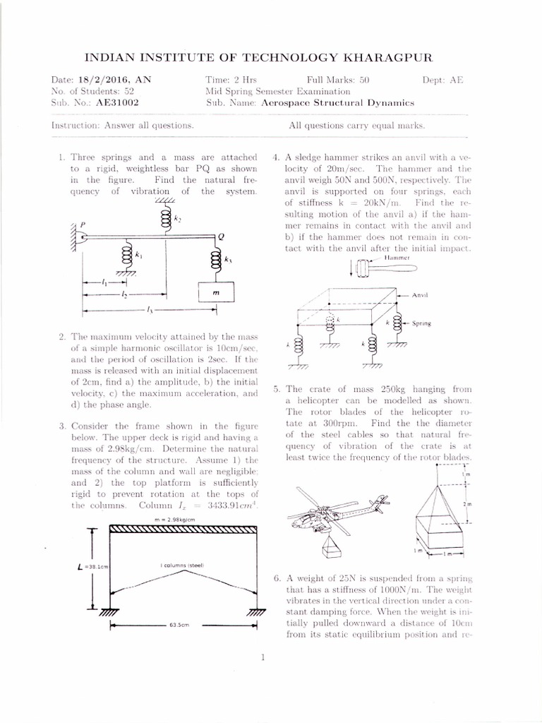 Aerospace Dynamics Exam Questions | PDF | Mechanical Engineering ...