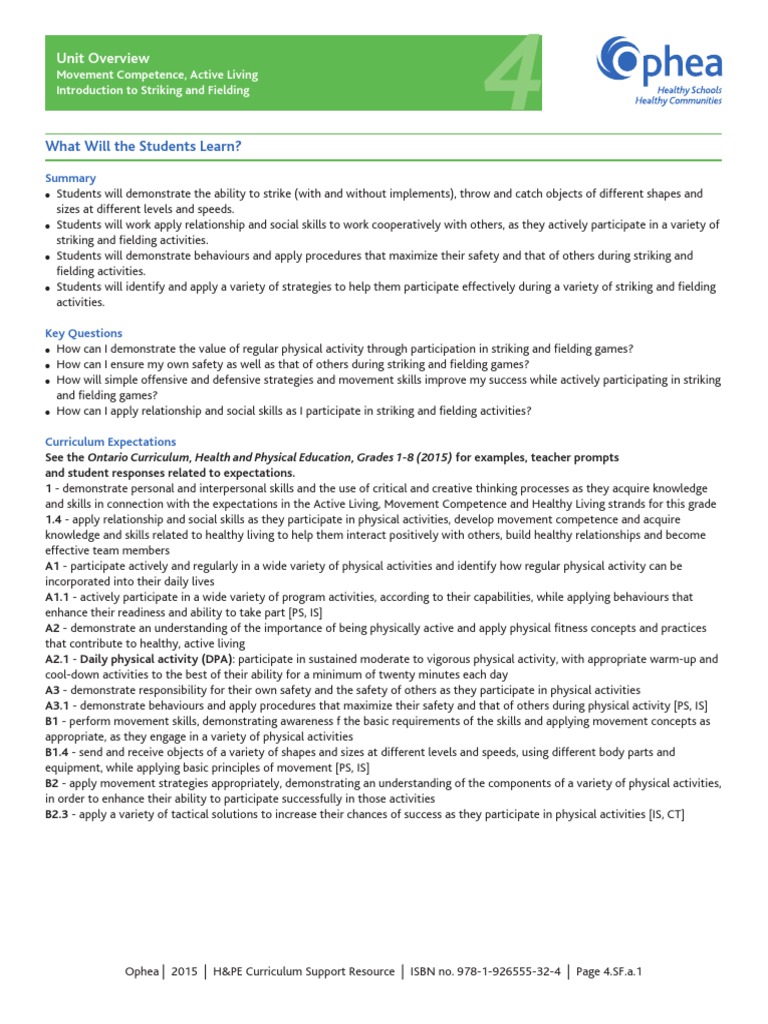Grade 4 Introduction To Striking and Fielding-330 | PDF | Physical ...