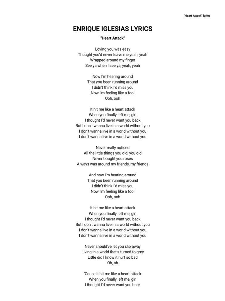 Enrique Iglesias Heart Attack