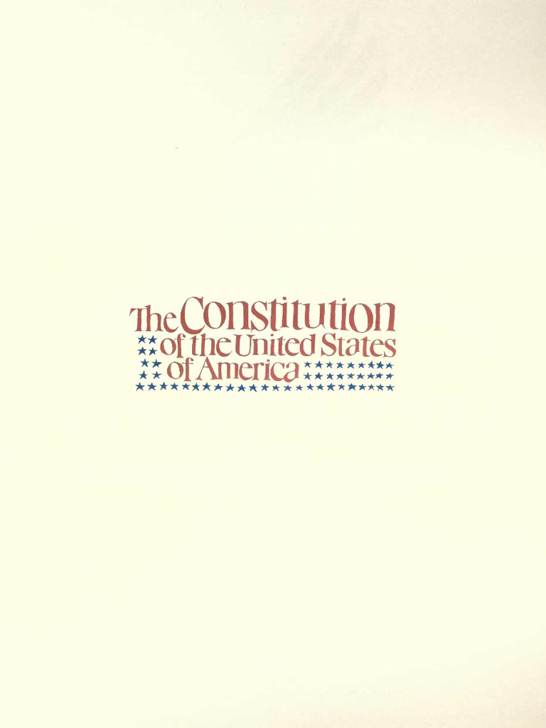 The Constitution of The United States | PDF | Article One Of The United ...