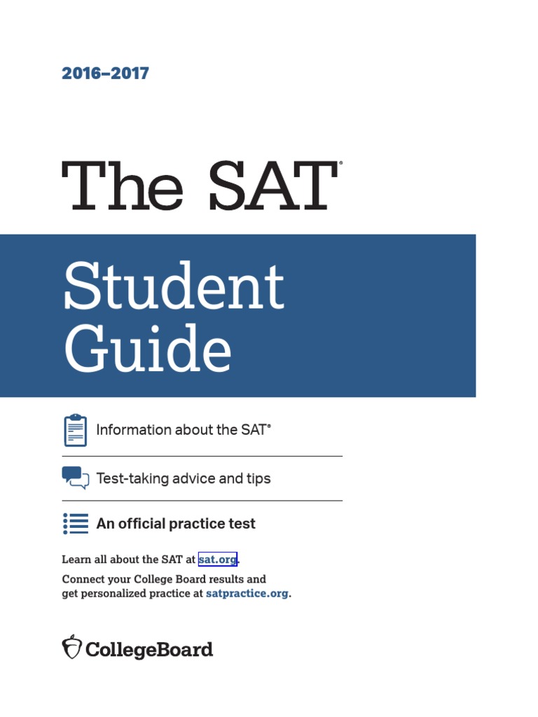 Sat Student Guide | PDF | Sat | College Admissions In The United States