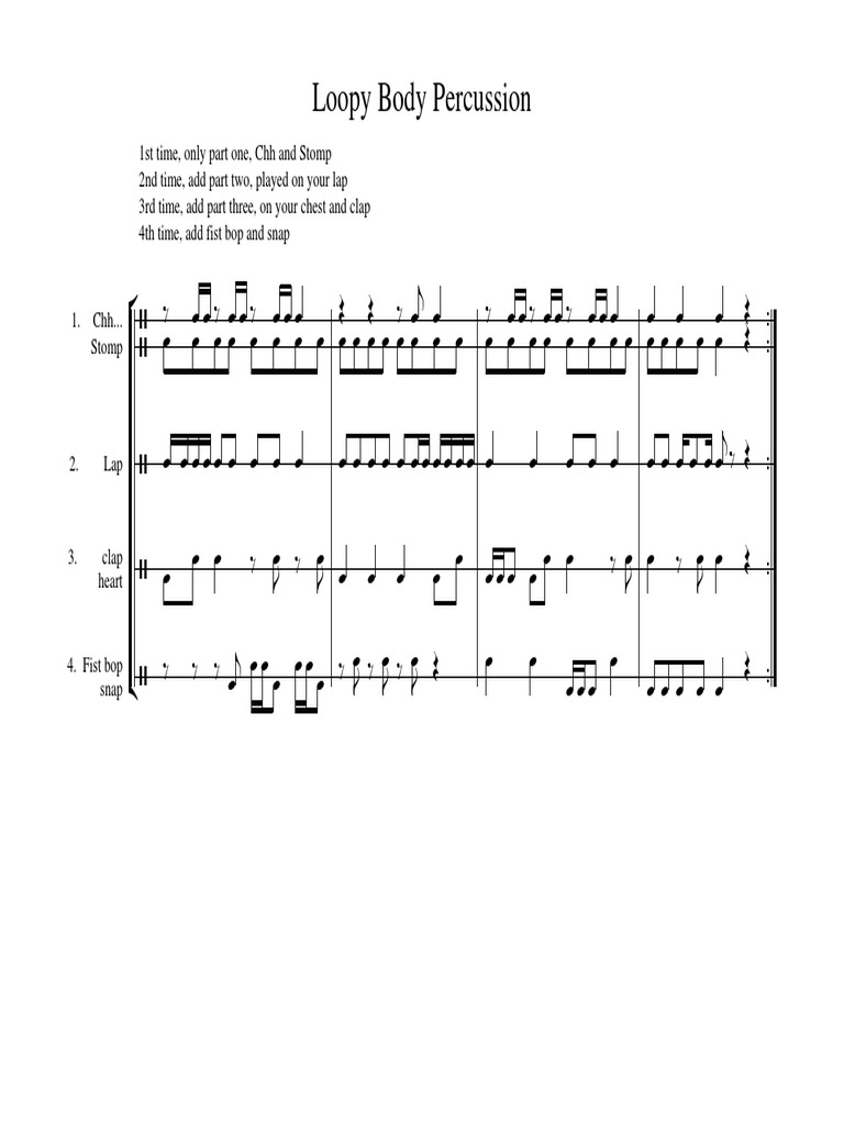 Body Percussion Sequence Guide | PDF