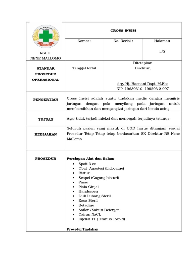 Sop Cross Insisi | PDF