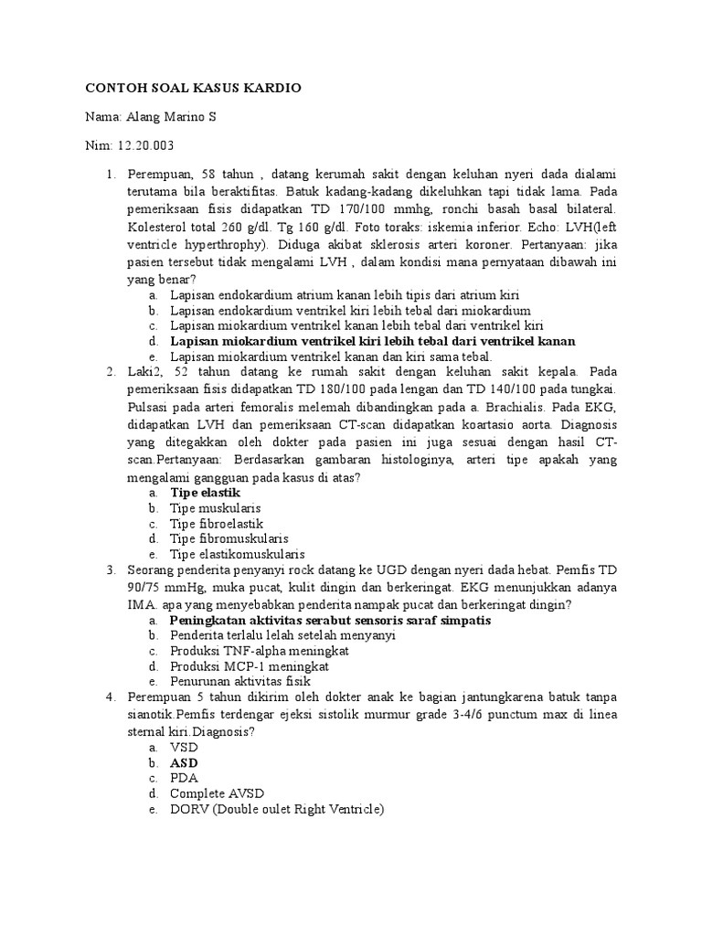 Contoh Soal Kasus Kardio | PDF