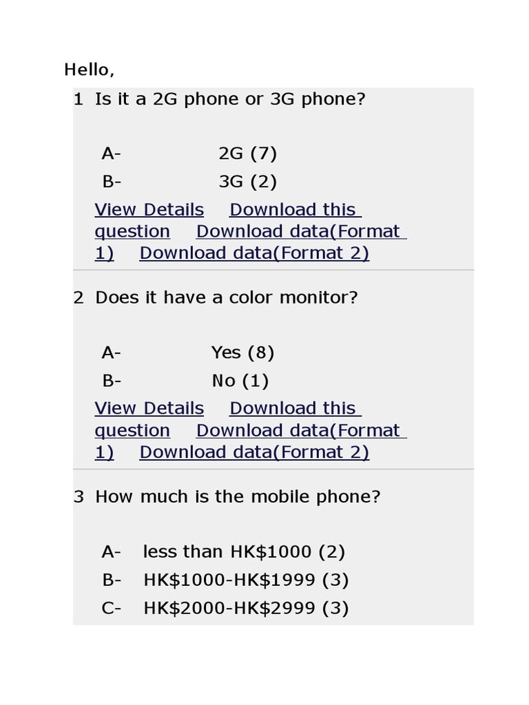 Samsung Mobile Phone User Survey Results | PDF | Mobile Phones ...