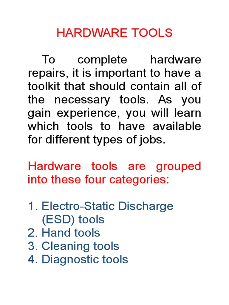 Lesson 2 Ict Hardware Tools Grade 8 PDF