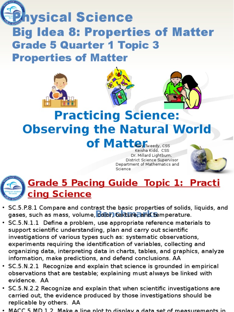 Gr. 5 Big Idea 8 Properties of Matter | PDF | Gases | Matter