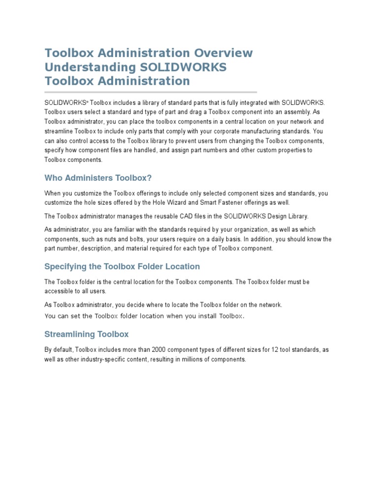 Toolbox Solidworks 2016 | PDF | Microsoft Excel | Computer File