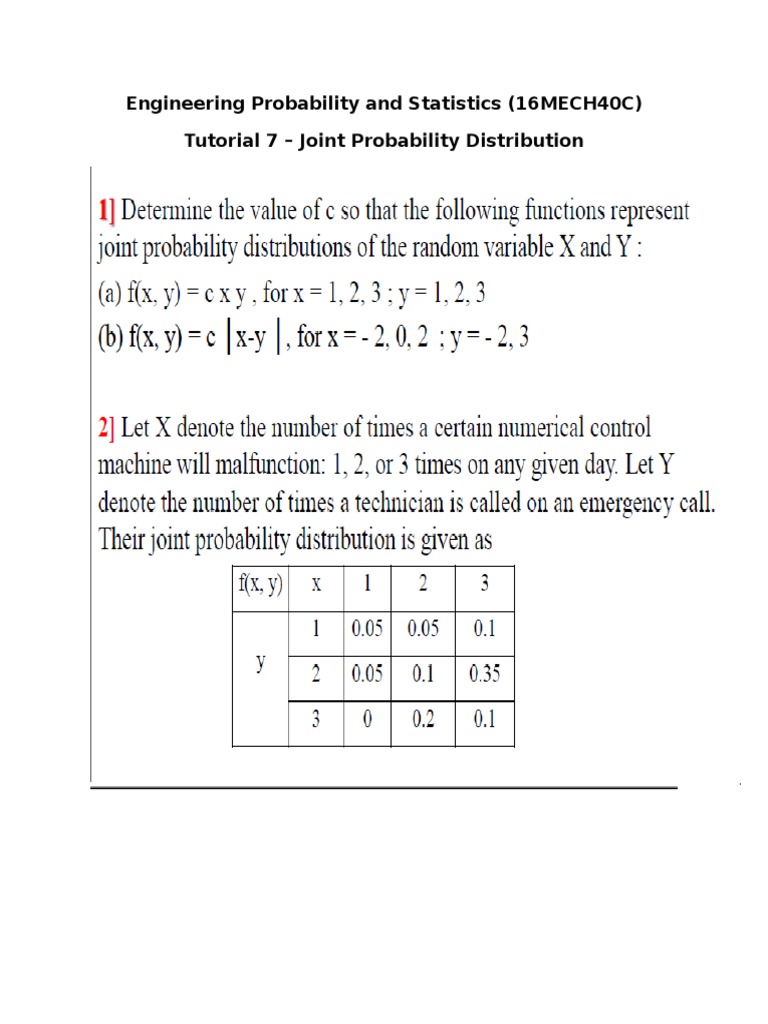 TUT6 Joint Probability | PDF