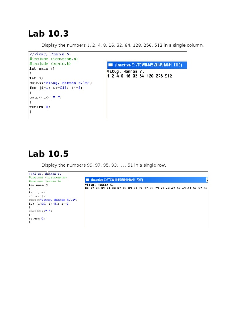 Display The Numbers 1, 2, 4, 8, 16, 32, 64, 128, 256, 512 in A Single ...