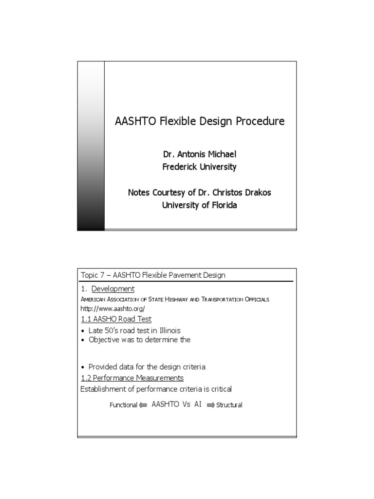 Topic 7 - AASHTO Flexible Pavement Design Handouts | PDF | Road Surface ...