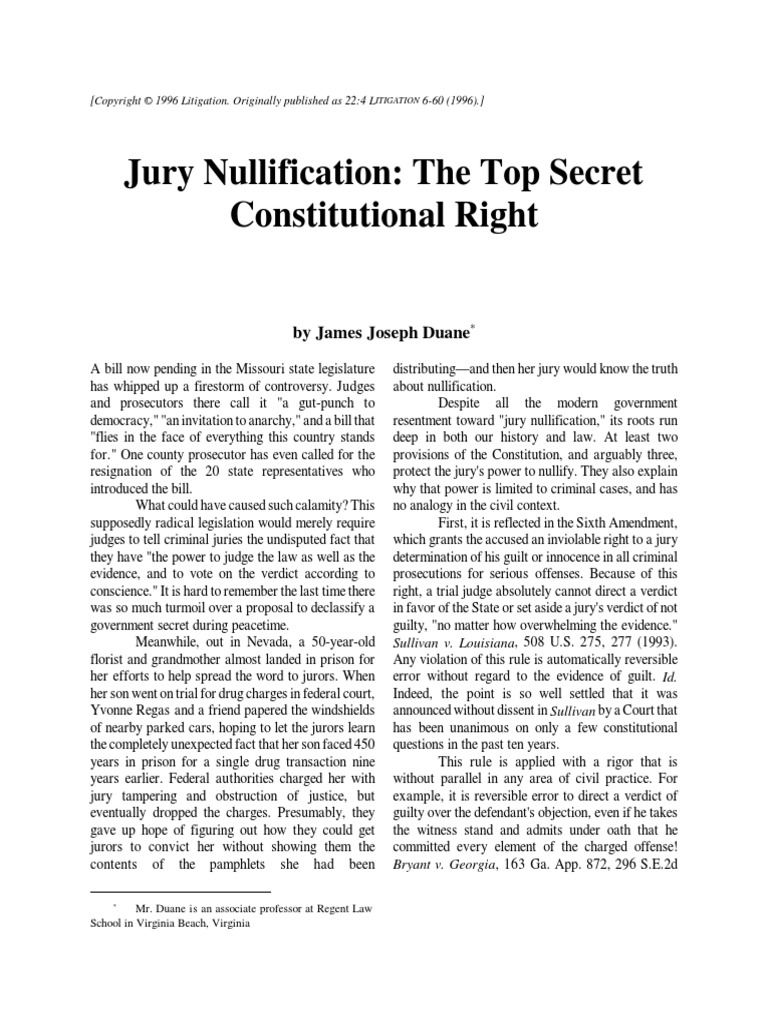 Jury Nullification: The Top Secret Constitutional Right: by James ...
