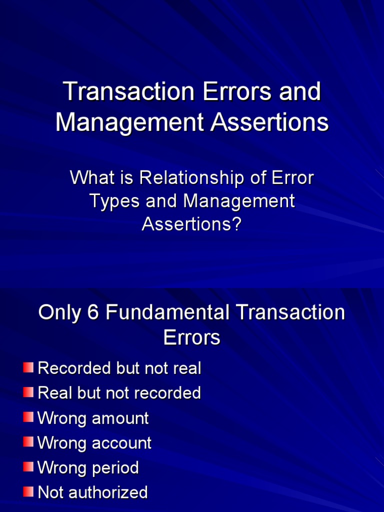 Transaction Errors and Management Assertions | PDF