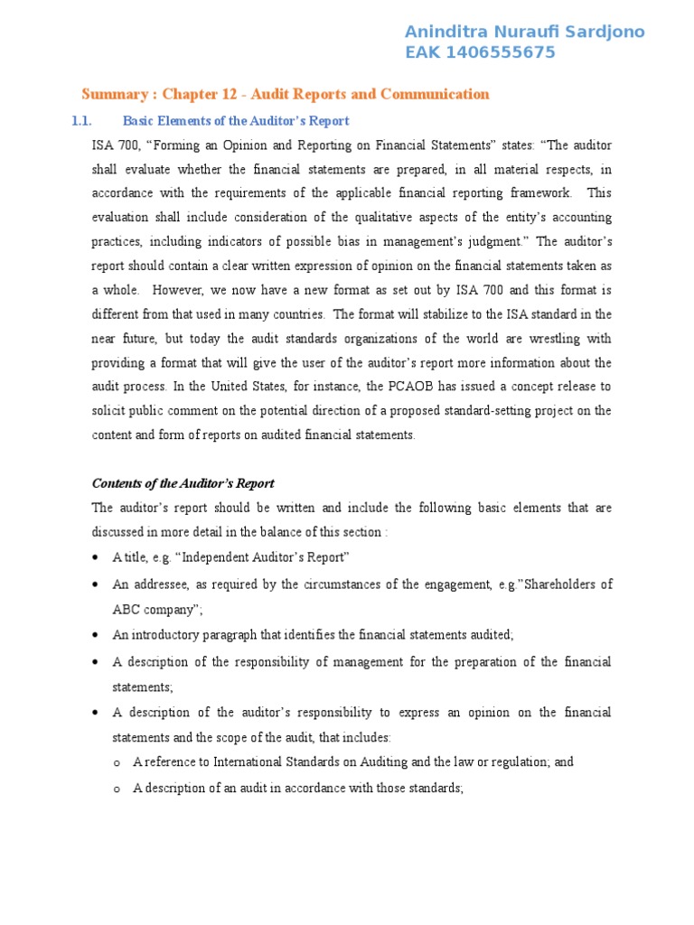 Auditor's Report Essentials Explained | PDF | Business | Finance ...