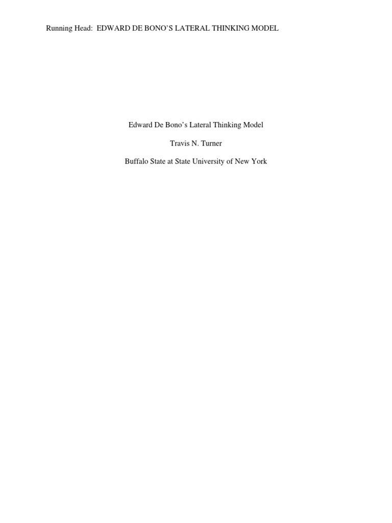 Lateral Thinking Paper | PDF | Creativity | Thought