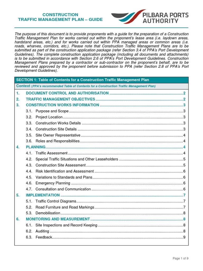 Construction Traffic Management Plan Guide | PDF | Traffic | Risk