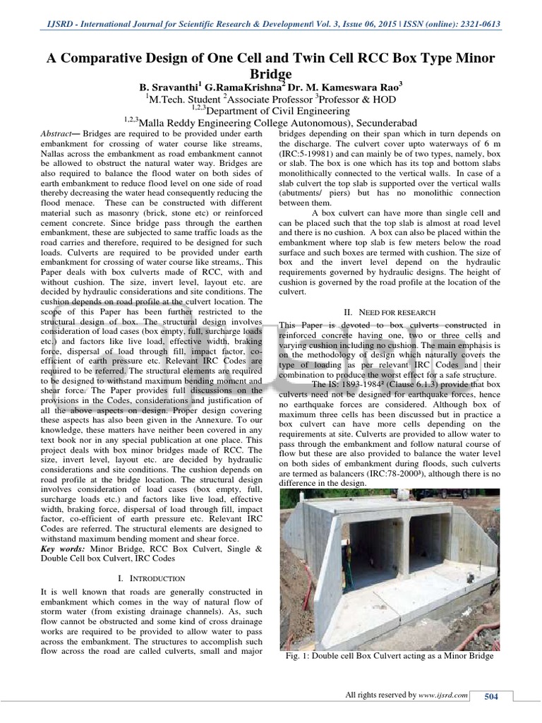 Box Culvert Paper | PDF | Structural Load | Specification (Technical ...