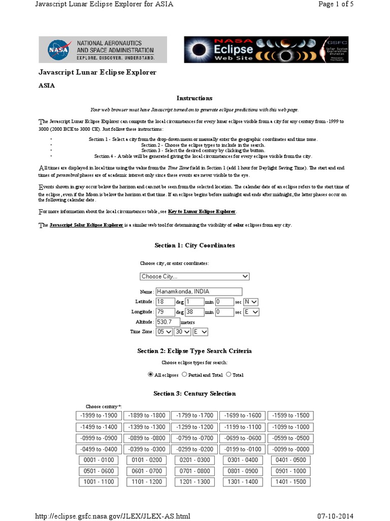 Lunar Eclipses 2001-2100 | PDF | Eclipse | Solar Eclipse