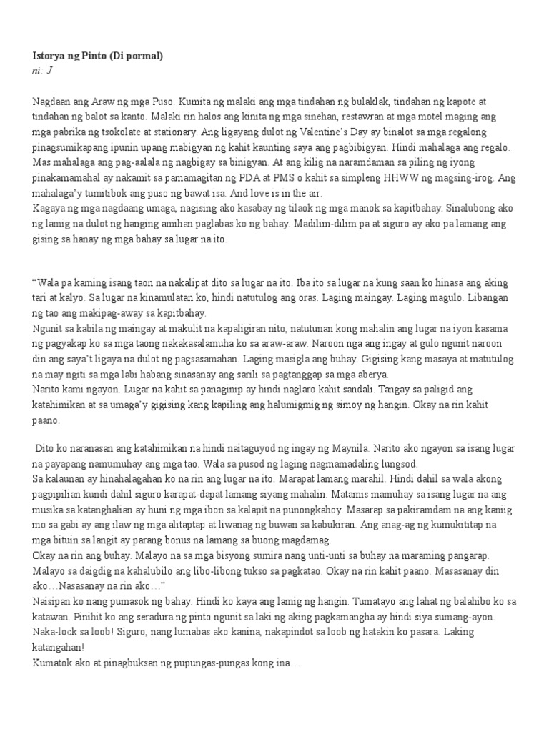 Istorya NG Pinto | PDF