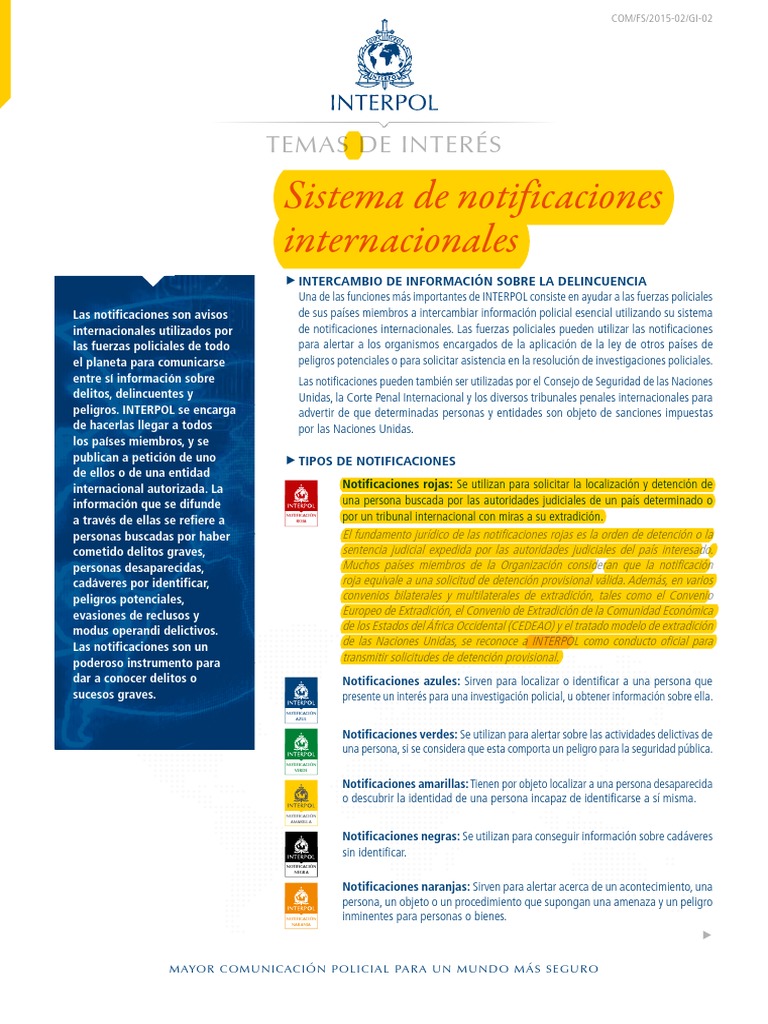 Sistema de Notificaciones de Interpol | Policía | Naciones Unidas