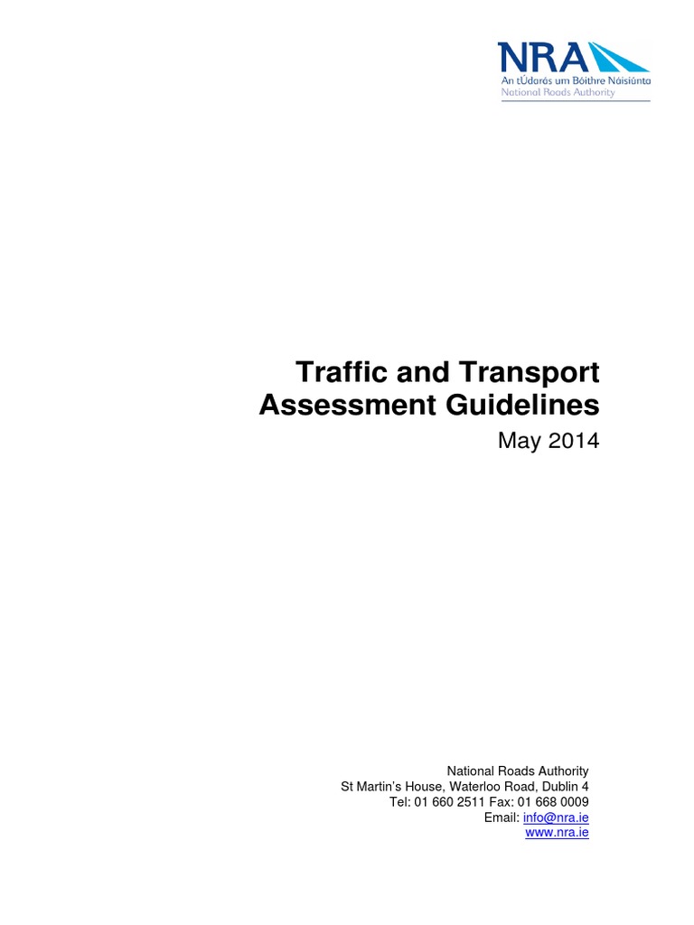 Guidelines for Conducting Traffic and Transport Assessments to Support ...