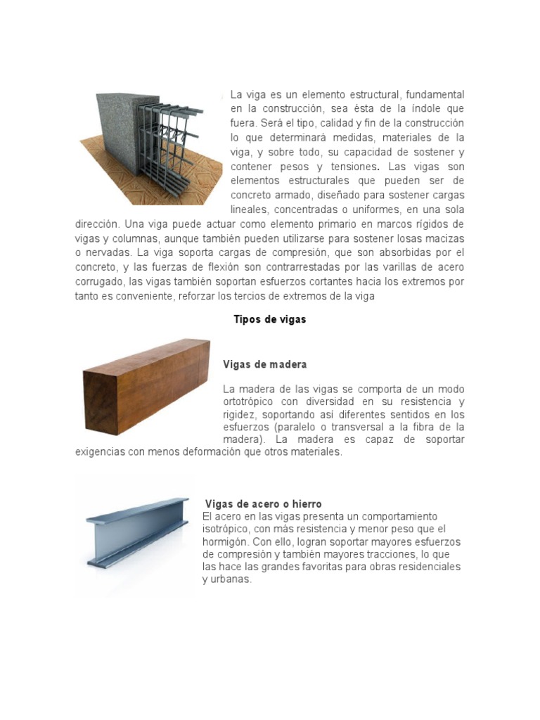 Tipos y Refuerzos de Vigas Estructurales | PDF | Columna | Fundación ...