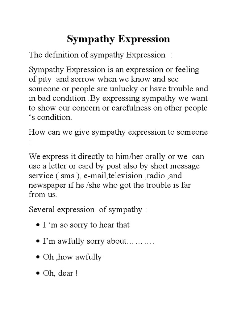 Sympathy Expression | PDF | Language Arts & Discipline
