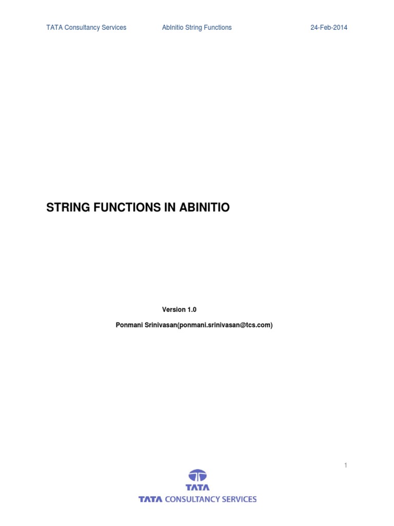 AbInitio String Functions | PDF | String (Computer Science) | Regular Expression