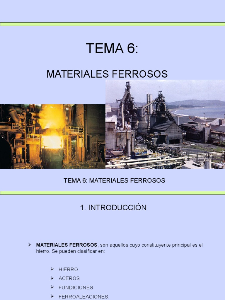 6_MATERIALES_FERROSOS (1) | Hierro | Arrabio