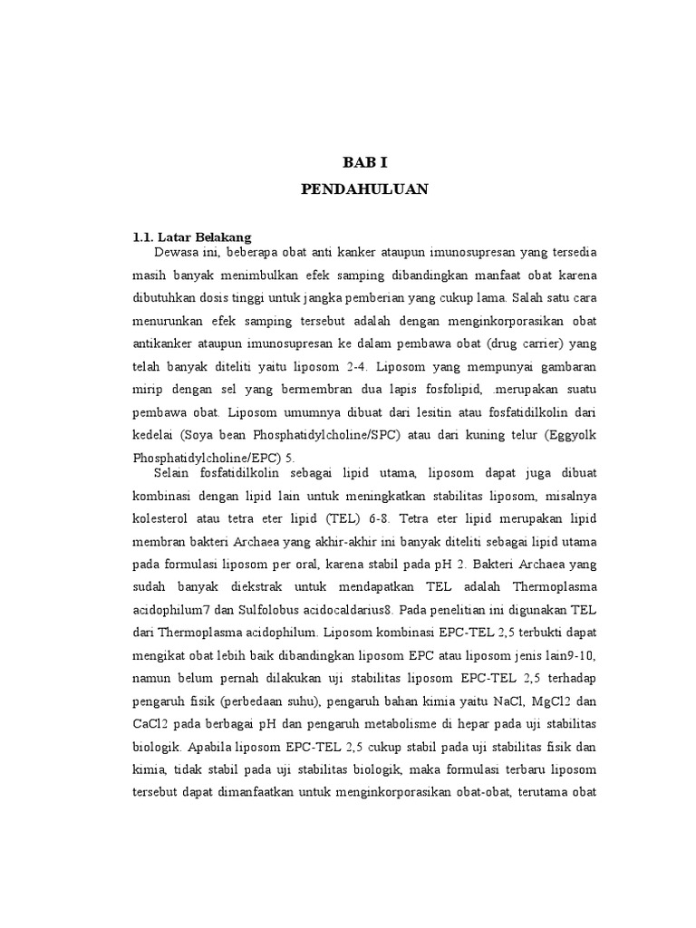 Stabilitas Liposom EPC-TEL dalam Obat Imunosupresan | PDF | Kesehatan ...