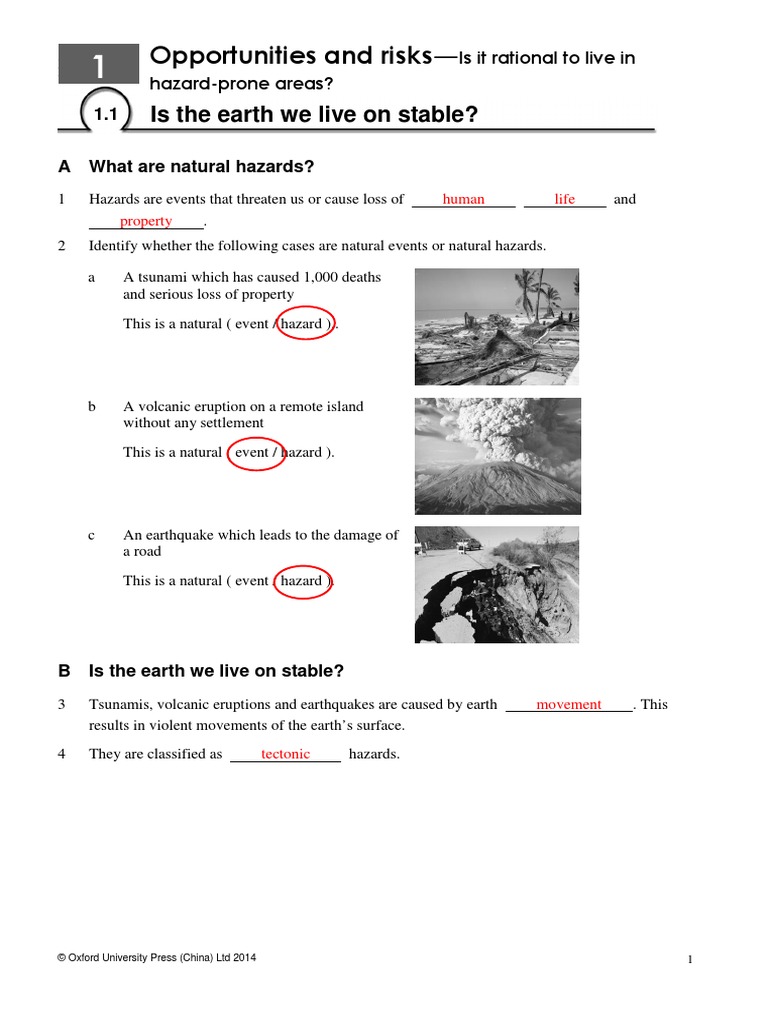 Worksheet Part1 TE e | PDF | Plate Tectonics | Earthquakes