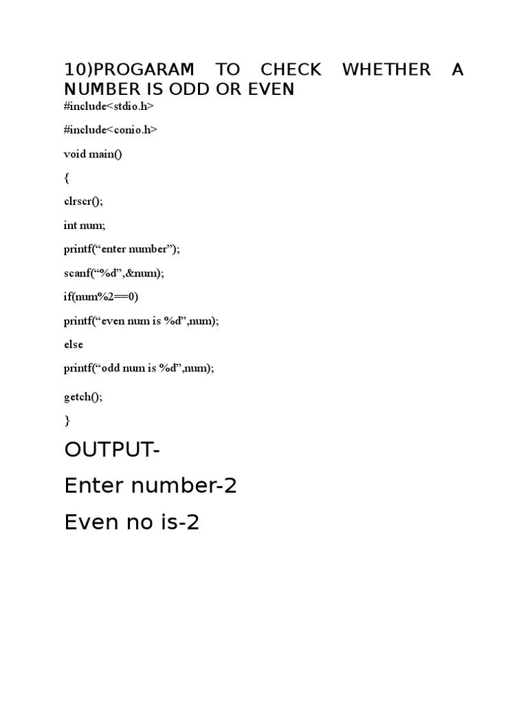 Output-Enter Number-2 Even No Is-2 | PDF | Computer Libraries | Computer Standards