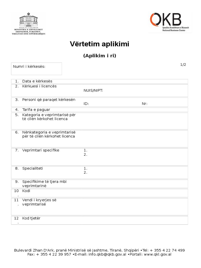 Formulari I QKL | PDF