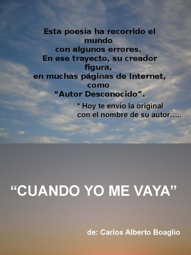 Cuando Yo Me Vaya - Carlosboaglio | PDF | Ocio