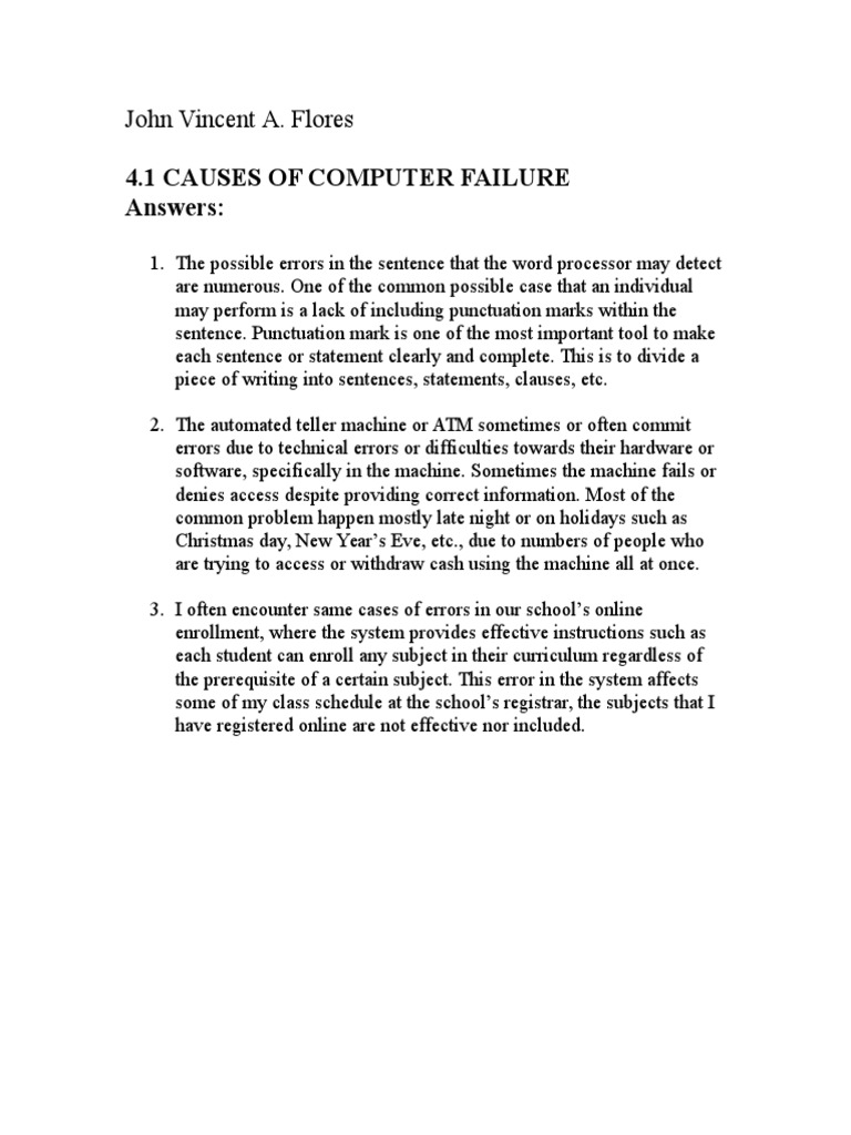 Causes and Case Studies of Computer and Software Failures | PDF | Intel ...