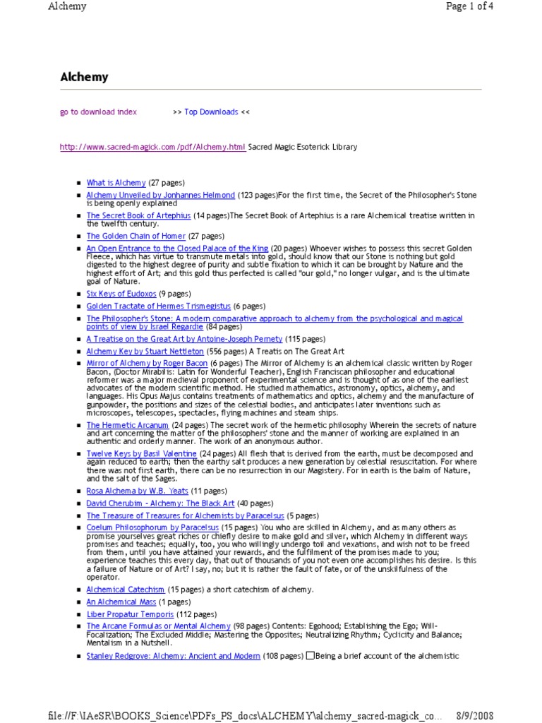 Alchemy Sacredmagick Com 4pp | PDF | Hermes Trismegistus | Alchemy