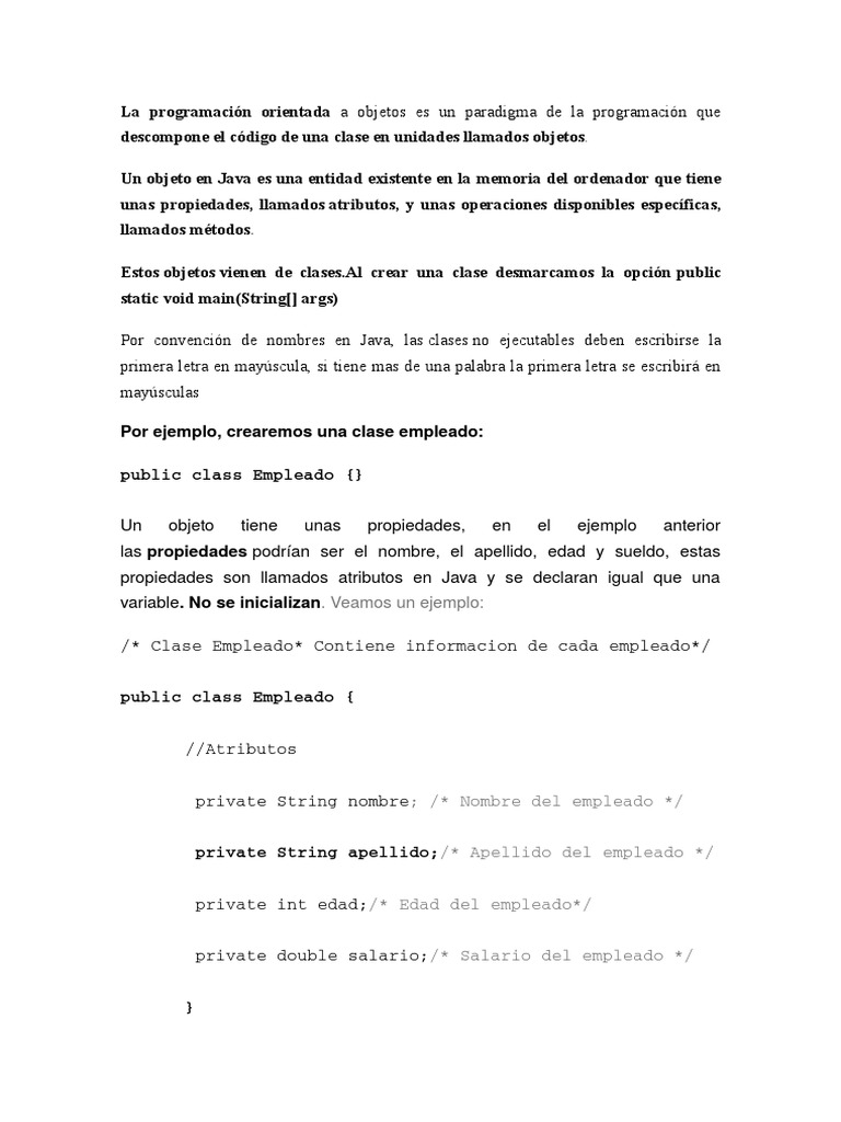 La programación orientada a objetos y los conceptos básicos de las clases y objetos en Java ...