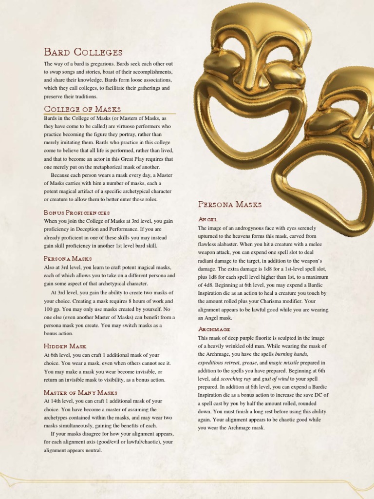 Master of Masks | PDF | Mask