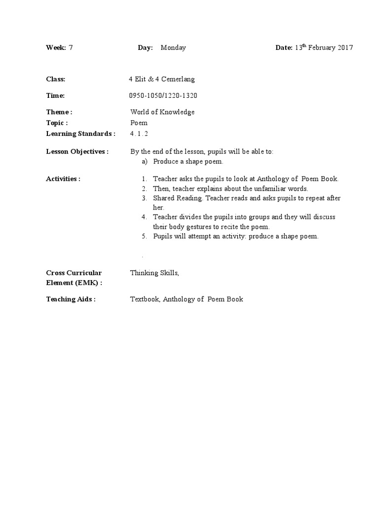 LP Isnin Mggu 7 | PDF | Foreign Language Studies | General Fiction