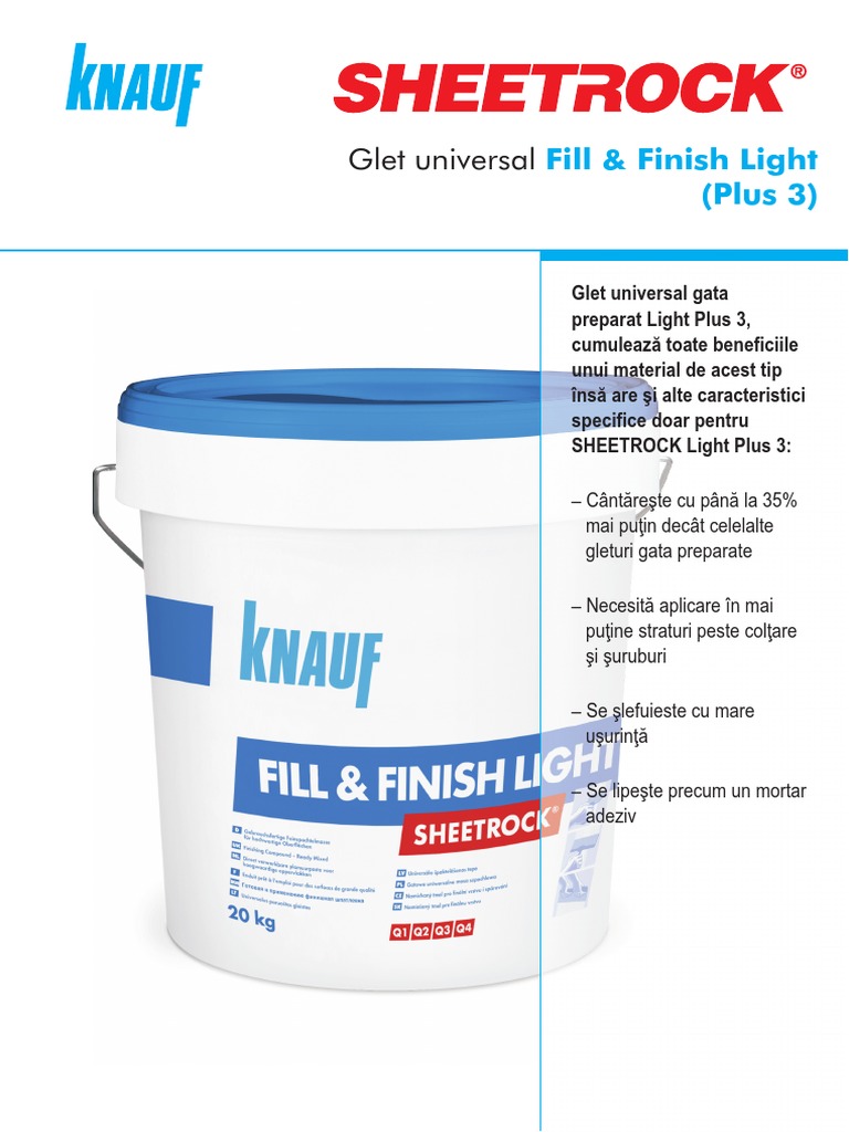 Sheetrock Fill & Finish Light | PDF