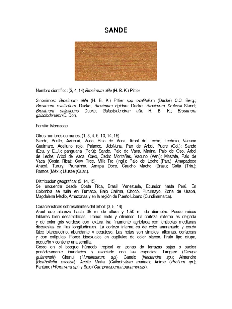 Sande PDF | PDF | Colombia | Plantas