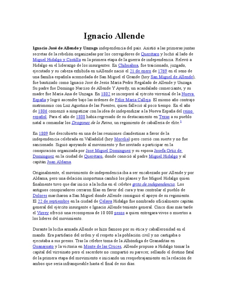 Ignacio Allende | PDF | Conflictos del segundo milenio | Militar