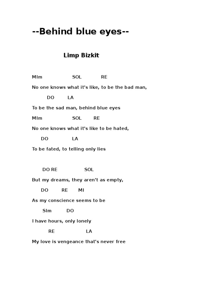 Behind Blue Eyes | PDF